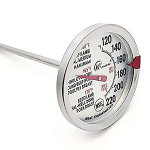 Digital Instant Read Meat Thermometer, Thermometer Cooking, Kitchen Food Thermometer with 4.6" Long Probes, 2.5” Waterproof Digital Grill Thermometer for Cooking, Beef, BBQ, Baking, Silver