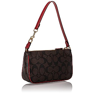 COACH Nolita 19 In Signature Canvas Bag Purse (Brown Red)