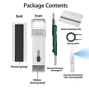 7 in 1 Electronic Cleaner kit - Keyboard Cleaner, Keyboard Cleaning Kit, Laptop Cleaner with Brush, Electronic Cleaner for Airpods pro/Laptop/Phone/Computer/Screen(Give Away a Flannel Cloth)Dark green