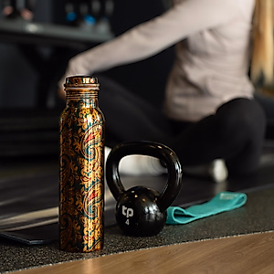 VEDANA Premium Ayurvedic Pure Copper Water Bottle | Leak Proof 1 Liter Copper Vessel for Drinking Water | Great Water Bottle for Sports, Yoga & Everyday Use