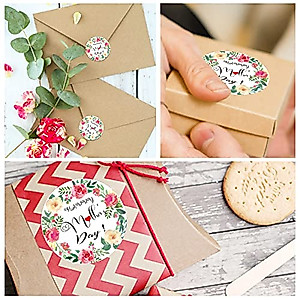 600pcs Happy Mother's Day Stickers, 8 Patterns 1.5 inch Envelope Seals Labels Stickers for Gifts Card Candy Bag Cookie Box Cupcake Dessert Party Favors Decoration