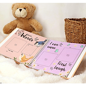 NOVO baby Baby Memory Book | First Year Photo Album | Up to The First 5 Years | Perfect for Boys and Girls | Achievements, Memories, Milestones | Baby Shower Present