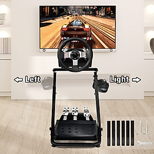 PNKKODW Steering Wheel Stand, Racing Wheel Stand Height and Angle Adjustable Racing Simulator for Logitech G25, G27, G29 Wheel and Pedals Not Included