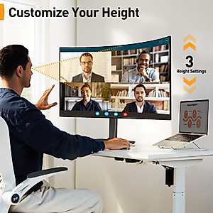 PERLEGEAR Universal TV Stand Base, Swivel Table Top TV Stand for 13-43 Inch Flat/LCD/LED TVs, Height Adjustable Monitor Mount Stand with Tempered Glass Base VESA 200x200mm Holds up to 99lbs,PGTVS16