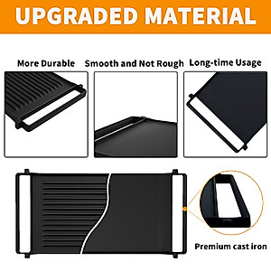 Upgraded WB31X24998 WB31X24738 Griddle Replacement for GE Stove Parts, JXGRILL1 Reversible Cast Iron Center Griddle Plate for GE Gas Range Cooktop Parts Stove Top Burner Griddle Pan Flat Top 1 Pack