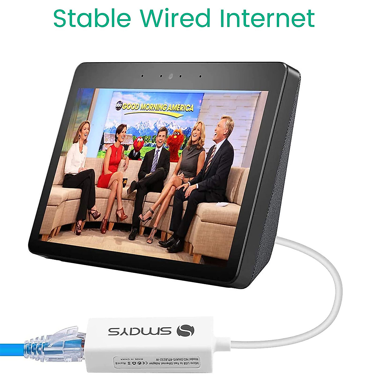 Micro USB to RJ45 Ethernet Adapter Dongle, Wired LAN Connection