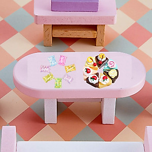 27Pcs Dollhouse Kitchen Decoration Set, 1:12 Miniature Ice Cream Candy Dessert Food Drink Craft Sets DIY Micro Landscape Accessories for Kids Gift