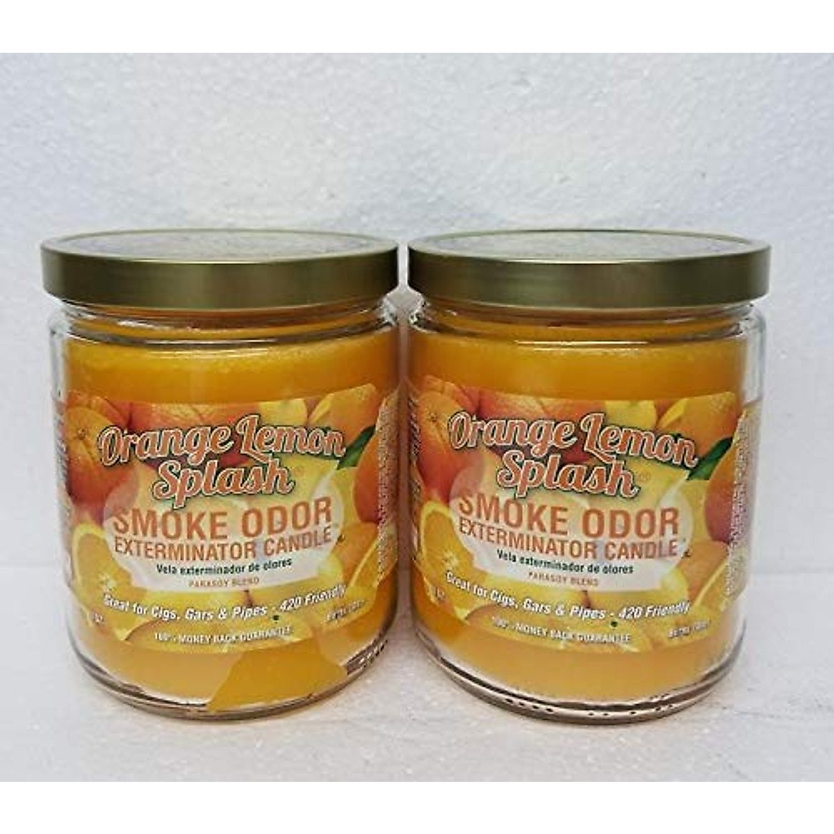 Smoke Odor Exterminator 13oz Jar Candle, Orange Lemon, Pack of 2