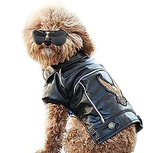 NIULA Dog Winter Coat Pu Leather Motorcycle Jacket for Dog Pet Clothes Leather Jacket, Waterproof(3XL)