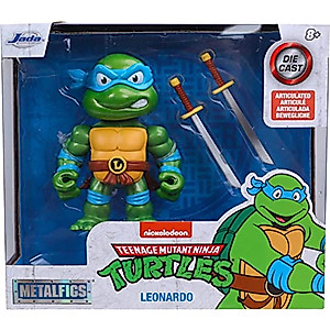 Jada Toys Teenage Mutant Ninja Turtles 4 Leonardo Die-cast Figure, Toys for Kids and Adults, Blue