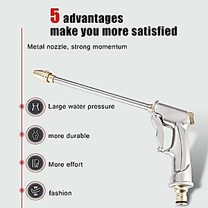 TANGNADE High Pressure Power Washer Water Spray Gun - Nozzle Wand Attachment Garden Hose