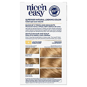 Clairol Nice'n Easy Permanent Hair Dye, 9 Light Blonde Hair Color, Pack of 3