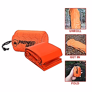 Prepared Hero Survival Bag - 2 Pack - Emergency Sleeping Bag, Thermal Bivy Sack for Camping, Hiking, Outdoor. Lightweight, Portable, Survival Shelter.