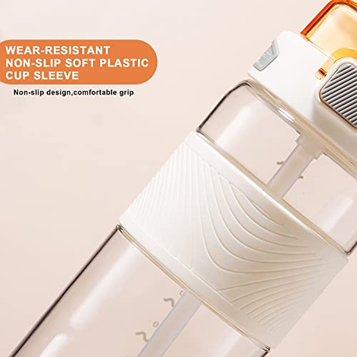 CMSH Sport Water Bottle 24oz&32oz large diameter flip top water bottle with Straw & Anti-scalding,One-click open,two ways to drink, suitable for all occasions Sports fitness leisure（32OZ-Blue