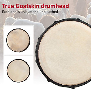 Kmise Djembe African Hand Drum Mini Djembe Mahogany Standard Goat Skin Drumhead (4 inch)