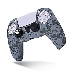 G-STORY 2PCS Silicone Cover Skin for PS5 Controller, Anti-Alip Soft Rubber Case Protector for PLAYSTATION5 Controller with 8 Black Thumb Grip Caps