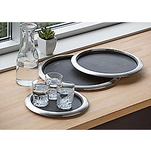 Service Ideas TR1412RI Tray with Removable Insert, 12" Round, Stainless Steel