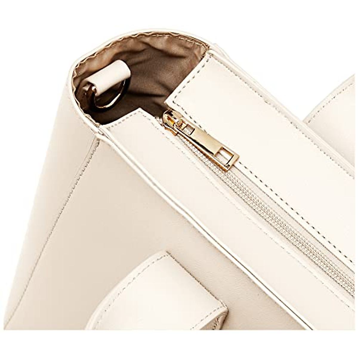 Ozok 50201 Women's Shoulder Bag, Tote Bag, Synthetic Leather, Faux Leather, 2-Way, Crossbody, White