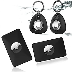 2PCS Card Case for AirTag and 2PCS Waterproof Apple AirTag Keychain