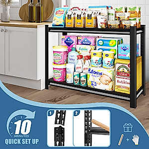 Rufokisa Garage Shelving Heavy Duty，Large Loads Adjustable Garage Storage Shelves, Metal Storage Racks and Shelving Units, Utility Rack Shelves,48”W x 18”D x 39”H,Black