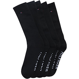 Tommy Hilfiger Men's Athletic Socks - Cushioned Crew Socks (10 Pack), Size 7-12, Black