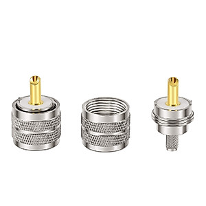 MOOKEERF PL-259 UHF Male Plug Crimp Coax Connector Adapter for RG58 LMR195 RG400 3D-FB KSR195 Cable (Pack of 10)