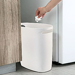 Feiupe 4 Gallon Small Trash Can Bathroom Wastebasket Garbage Can for Kitchen Office Bathroom Bedroom (White+Gray, 4 Gallon(2 Pack))