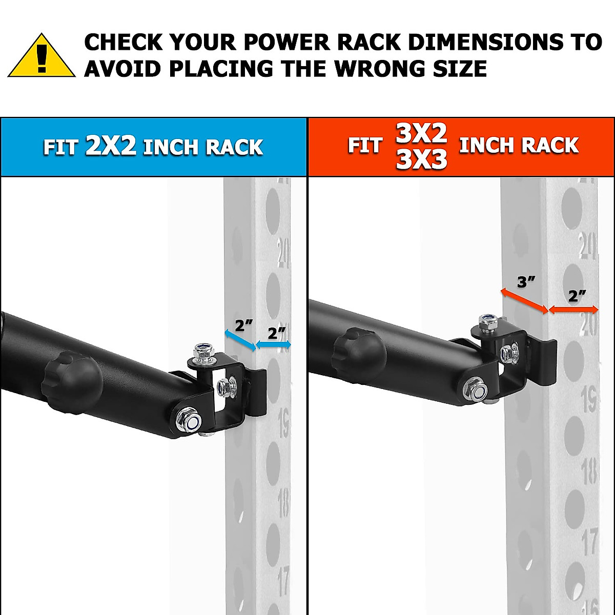 A2ZCARE Power Rack Mounted Landmine Attachment, T Bar Row Landmine Base, Fit 2-inch Olympic Row Bar, Compatible with 3x2 & 3x3 inch Power Cage