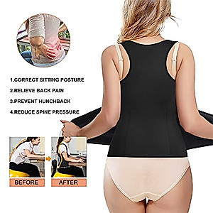 Eleady Waist Trainer Vest for Women Corset Trimmer Belt Slimming Body Shaper Tummy Control Cincher Workout Girdle (Black, Medium)