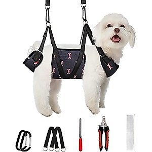 Supet Dog Grooming Hammock Harness for Cats Dogs, Relaxation Pet Grooming Hammock Restraint Dog & Small Animal Leashes Sling for Grooming Dog Grooming Helper for Nail Trimming Clipping Grooming