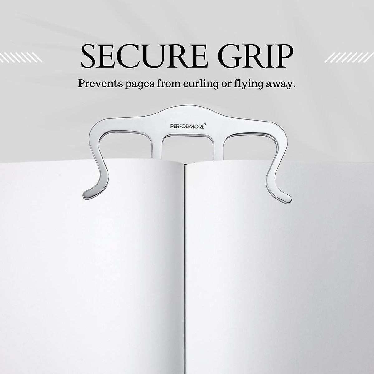 Performore Metal Sheet Music Book Clip and Page Holder for Sheet Music Stand, Piano, Book, Keyboard, Musician, Nickel Plated Bookmark with Velvet Storage Carrying Bag Included (1 Pack)