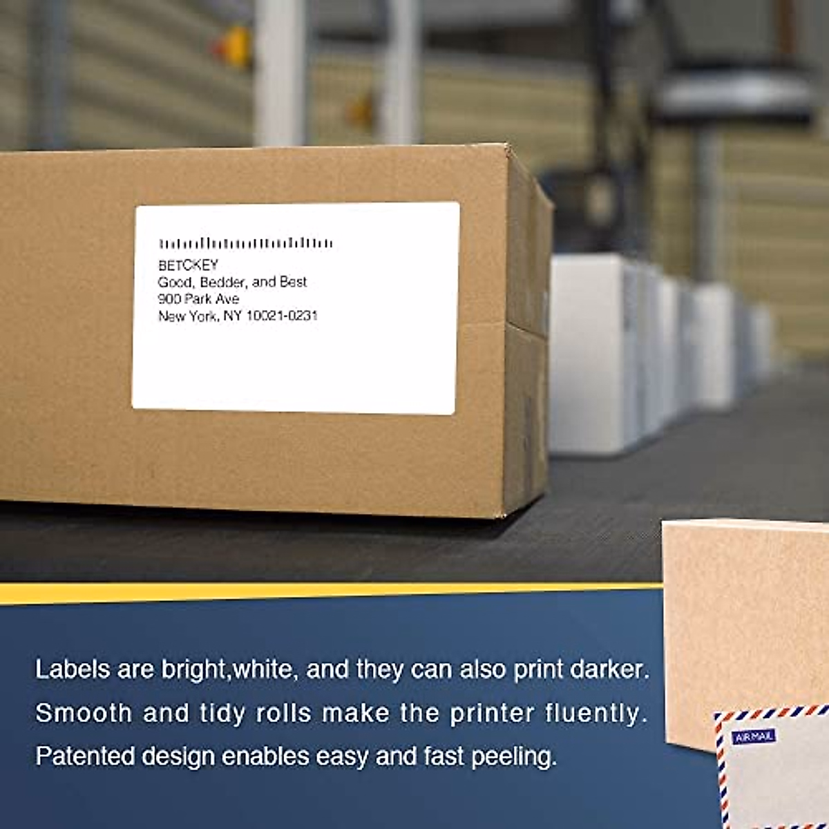 BETCKEY - Compatible Shipping Labels Replacement for Brother DK-1247 (4.07" x 6.4"), Use with Brother QL-1110NWB Label Printers [18 Rolls/3240 Labels]