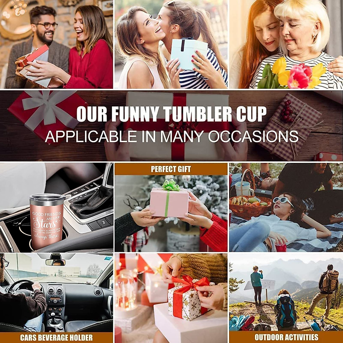 Good Friends Are Like Stars, Christmas Gifts for Women Friends, Female Friend, Girlfriend, Mom, Sisters, Sometimes She is Alone, This is Her Reminder, Cute Mug Tumbler Cup 20 oz with A Keychain