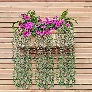 FUNARTY 3 Pack Fake Plants Decor Small Artificial Hanging Plants Fake Eucalyptus Plants Faux Greenery Vine Plants in Pot for Home Indoor Outdoor Décor