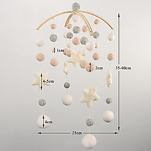 Baby Mobile for Crib - Crib Mobile for Girls, Boys - Mobile for Bassinet, Pack N Play - Boho Crib Mobile - Felt Ball Mobile - Gender Neutral Baby Mobile - Boho Nursery Decor