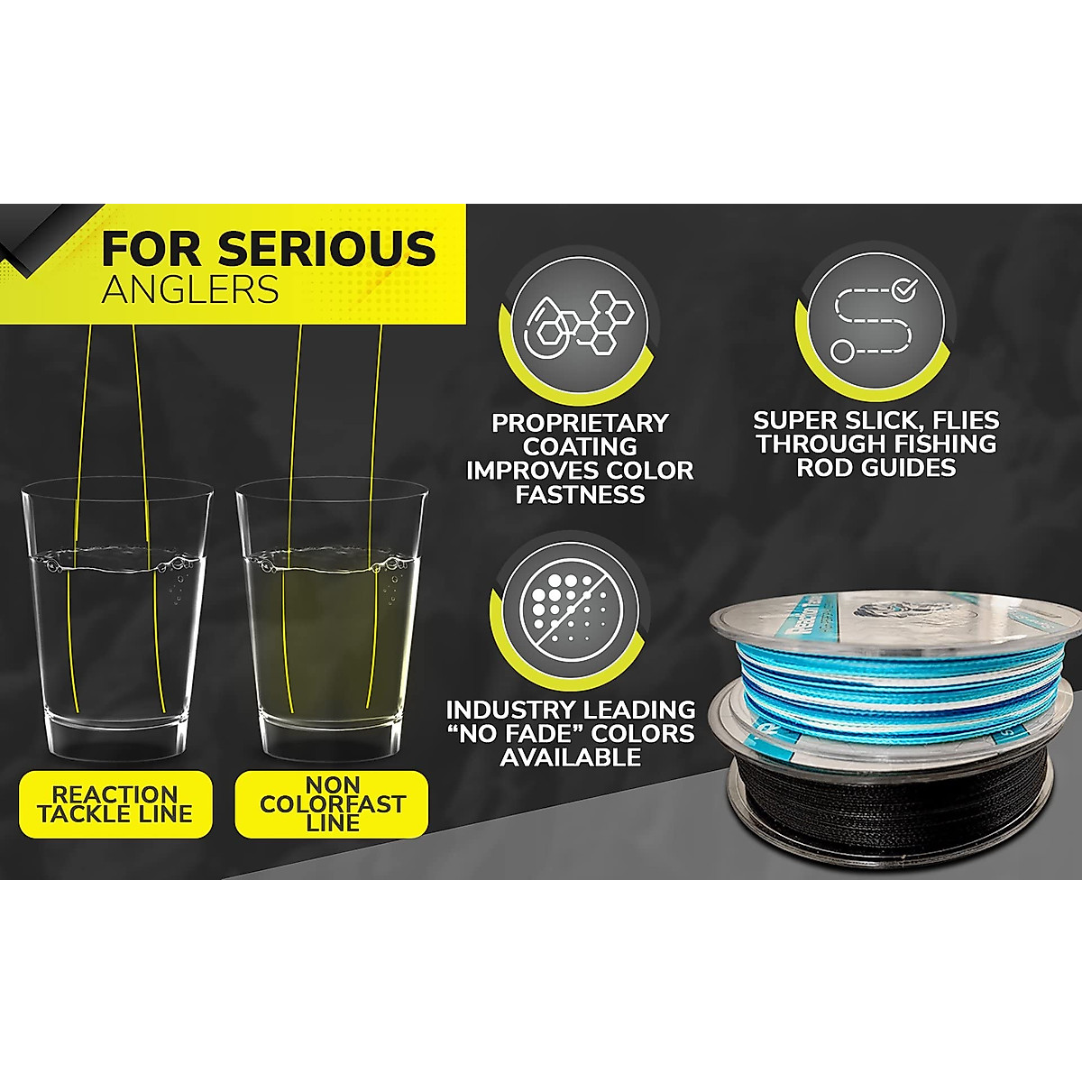 Reaction Tackle Braided Fishing Line Moss Green 10LB 150yd