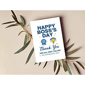 Ure Tenk Boss Appreciation Card From Employees, Happy Boss's Day Thank You Card, Best Boss Ever Card, Great Job Boss Card
