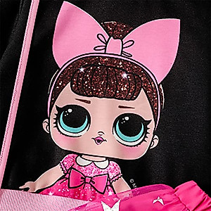 L.O.L. Surprise! Girl Birthday Skirt Set with Cute Bag, Long Sleeve Print Pullover Tee Mesh Tutu Skirts 3 Piece Outfit Set