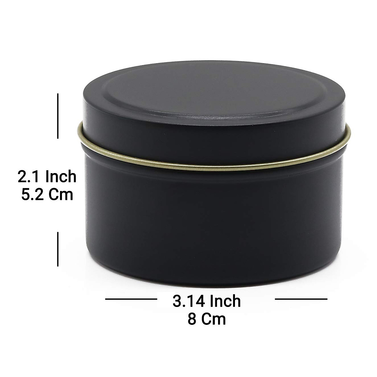 Aroparc Candle Tins 8oz, 24 Piece Candle Tin Cans Bulk Candle Containers for Candle Making Supplies Candle Tins - Black
