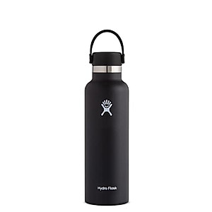 Hydro Flask Standard Mouth Stainless Steel Bottle with Flex Cap Black 21 oz