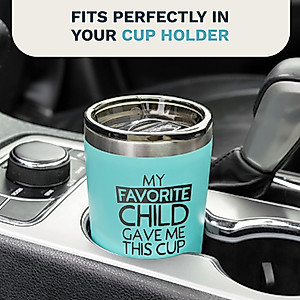 Sodilly Insulated Mom Tumbler - Personalized Birthday and Mothers Day Gifts for Moms - Funny Mom Coffee Mug - Mint 16 oz - Stainless Steel Coffee Tumbler with Lid - From Kids to Mom - Coffee Tumbler