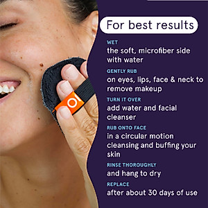 CleanLogic Bath & Body Charcoal Infused Exfoliating Dual-Texture Facial Pads, Face Sponges for Cleansing & Softening Sensitive Skin, MakeUp Remover Pads, 9 Count Value Pack