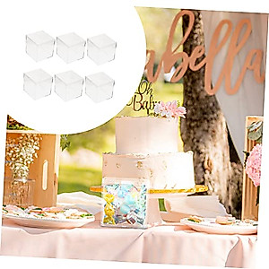 Cabilock 18 Pcs Square transparent gift box plastic containers candy container sugar container Small Jewelry Holder sweet holder plastic to go containers Candy Case Acrylic square box