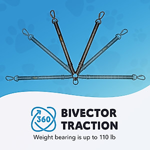 Double Dog Leash – Adjustable Length Long Leash for Dog Training – Dual Reflective Dog Leash with Non-Tangle Design – Heavy Duty Nylon and Metal Buckles – Ideal (Black, Large)