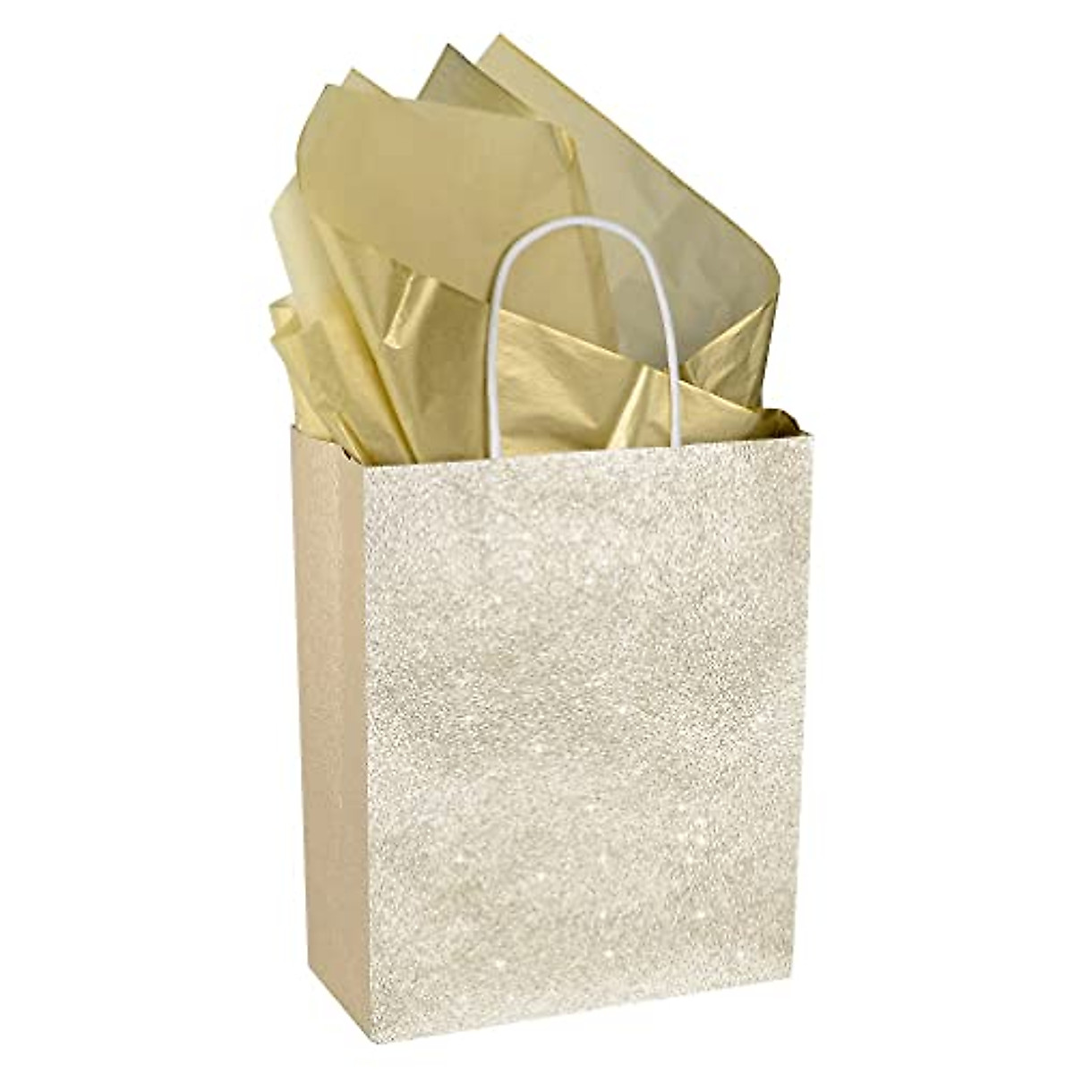 UNIQOOO 100 Sheets Metallic Gold Foil Gift Tissue Paper Bulk, Recyclable Durable for Gift Bags Box Gift Wrapping DIY Craft, Wedding Birthday Party Favor Decor, Shredded Filler, Pinata, 20X14in