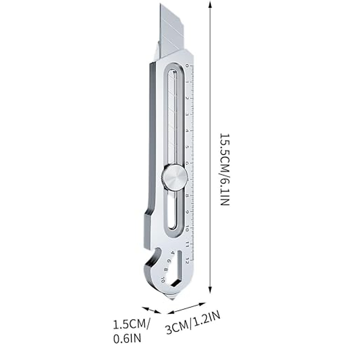7 in 1 Mutipurpose Utility Knife, 18mm Heavy Duty Stainless Steel Utility Knife, Multi Purpose Utility Knife, Retractable Snap Blade Utility Knife for Office, Home (2 PCS)