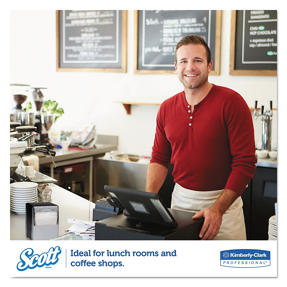 Scott Low Fold Paper Napkins (98720), Disposable, Snack-Sized, 1-Ply, 32 Packs of 250 Beverage Napkins (8,000 / Case)