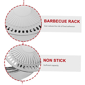 CIYODO Stainless Steel Non-stick Korean Bbq Grill Pan for Indoor and Outdoor Cooking Korean Bbq Grill Pan Stovetop Korean Bbq Non-stick Round Barbecue Grill Pan