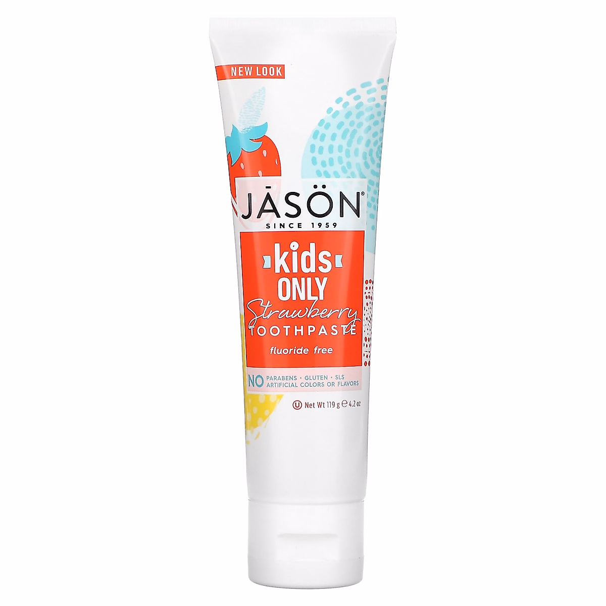 Jason Kids Only Fluoride-Free Toothpaste, Strawberry, 4.2 Oz