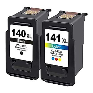 Saiyeeka Remanufactured for Canon 140 141 Ink Cartridge Replacement for Canon PG140 CL141 XL Ink Cartridges for Pixma Pixma MG2580 MG2400 MG2500 MG4110 MG4210 IP2880 1 Black 1 Color